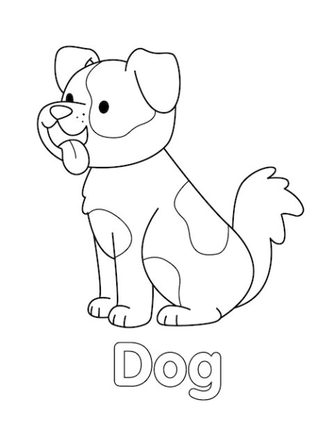 Dog Coloring Page - Little Bee Family