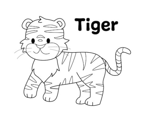 Tiger Coloring Page - Little Bee Family