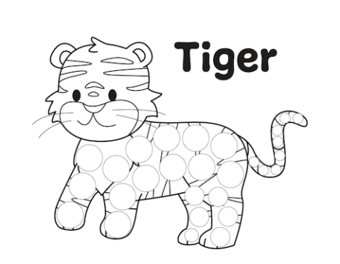 Tiger Dot Marker Printable - Little Bee Family