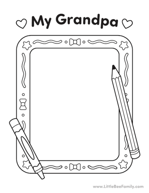 Grandparents' Day Coloring Pages - Little Bee Family