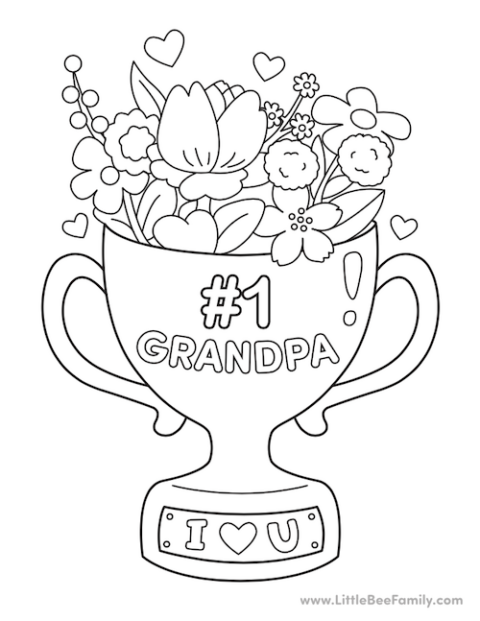 Grandparents' Day Coloring Pages - Little Bee Family