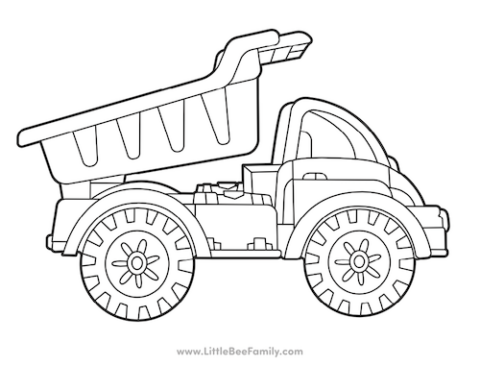 Dump Truck Coloring Page - Little Bee Family