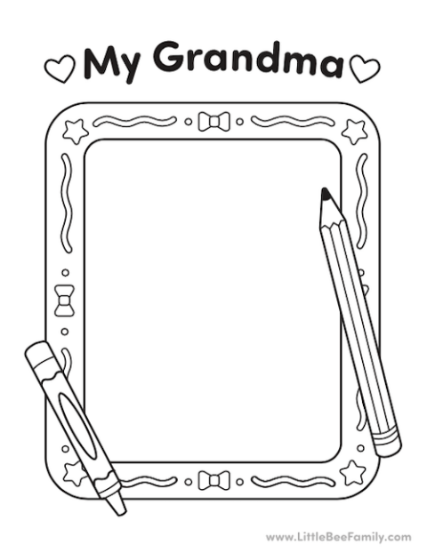 Grandparents' Day Coloring Pages - Little Bee Family